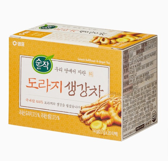 Sempio Bellflower Ginger Tea Bag 20t 샘표 순작 도라지 생강차 티백 20t Megamart