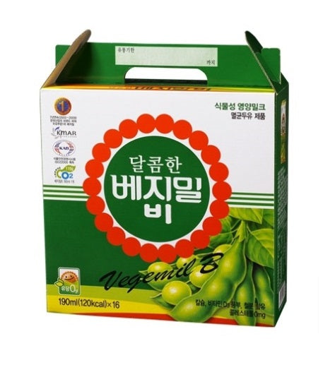 J SWEET VEGEMIL B 190ml x 16pk, 정식품 달콤한 베지밀 B 190ml x 16팩 – MEGAMART | MegaKfood