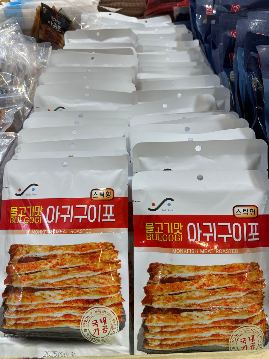 ROASTED MONKFISH MEAT(SPICY) , 불고기맛아귀구이포 , 45G – MEGAMART | MegaKfood