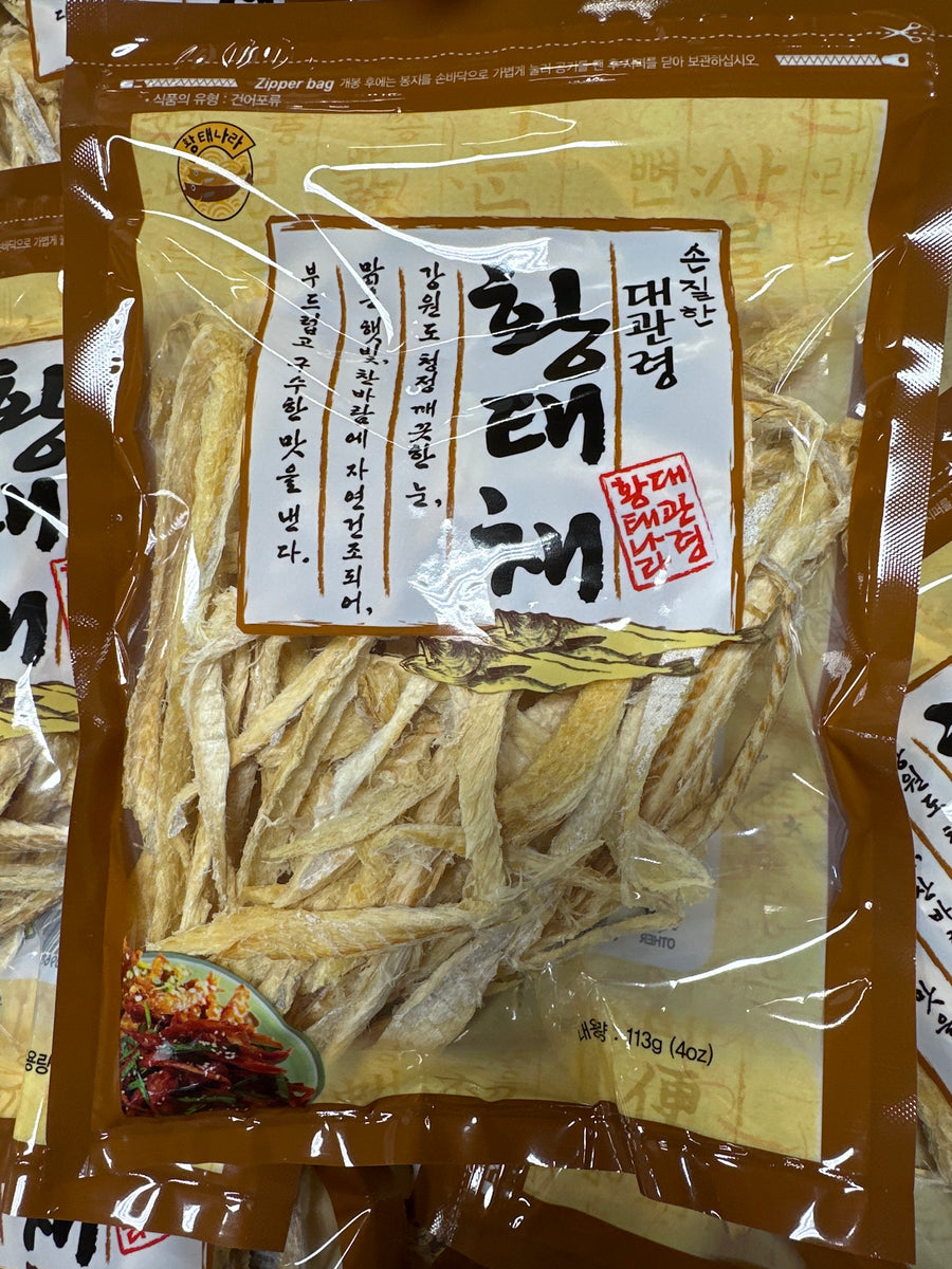 JINSUNMI DAE KHAN LEON DRY Pollock 113g, 황태나라 대관령 황태채 113g – MEGAMART ...
