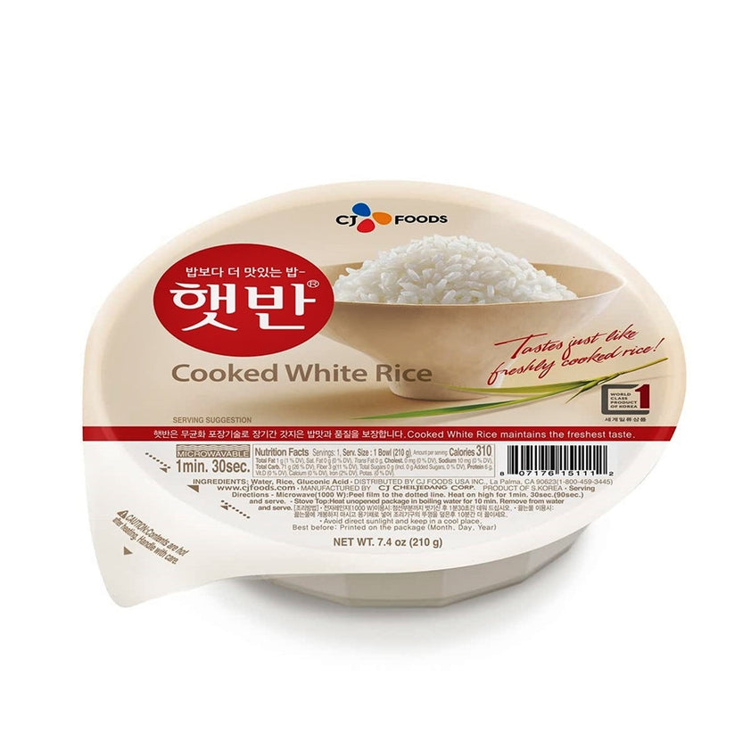 CJ Hetbahn Cooked White Rice Box 7.4oz x 12, CJ 햇반 백미밥 210g x 12입 박스 – MEGAMART | MegaKfood