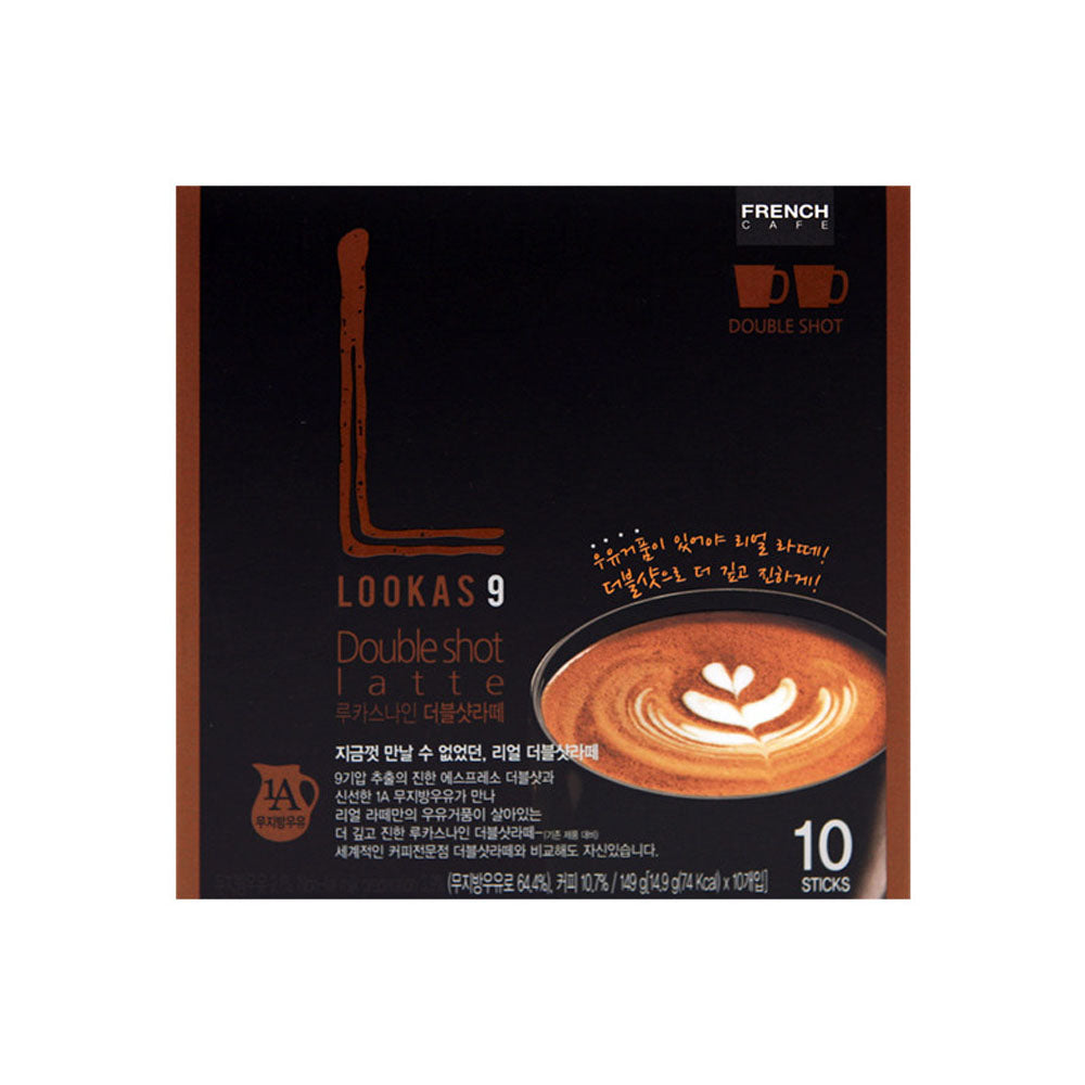 Namyang Lookas 9 Doubleshot Latte 0.53oz X 10 남양 루카스 9 더블샷 라떼 14.9g X ...